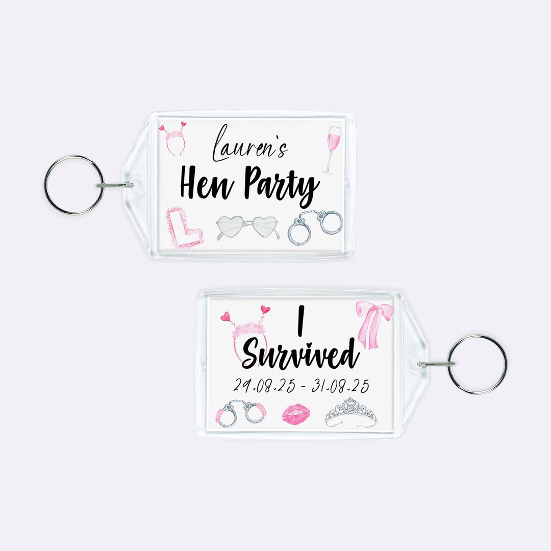 Personalised Keyring Hen Party Favours, Hen Do Party Bag Fillers, Funny ...