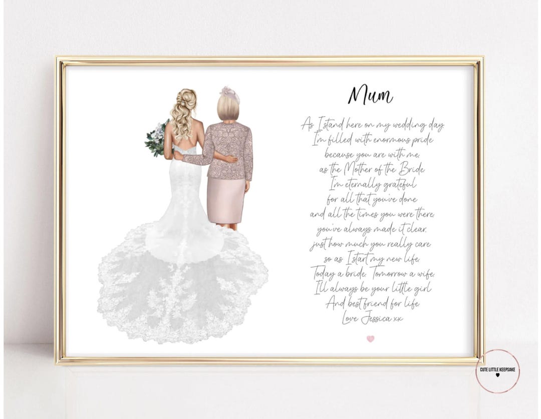 Mother of the Bride Gift From Daughter, Personalised Wedding Poem ...
