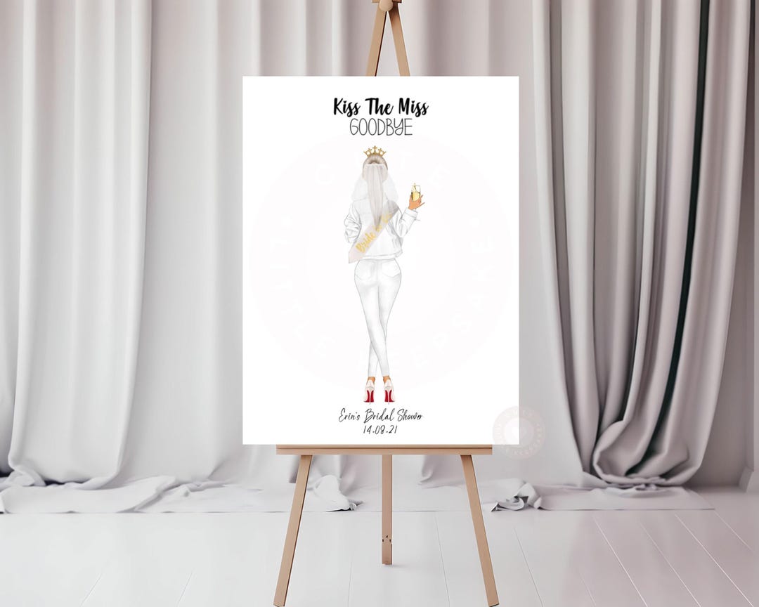 Miss to Mrs Sign, Kiss the Miss Goodbye Hen Party Welcome Sign ...
