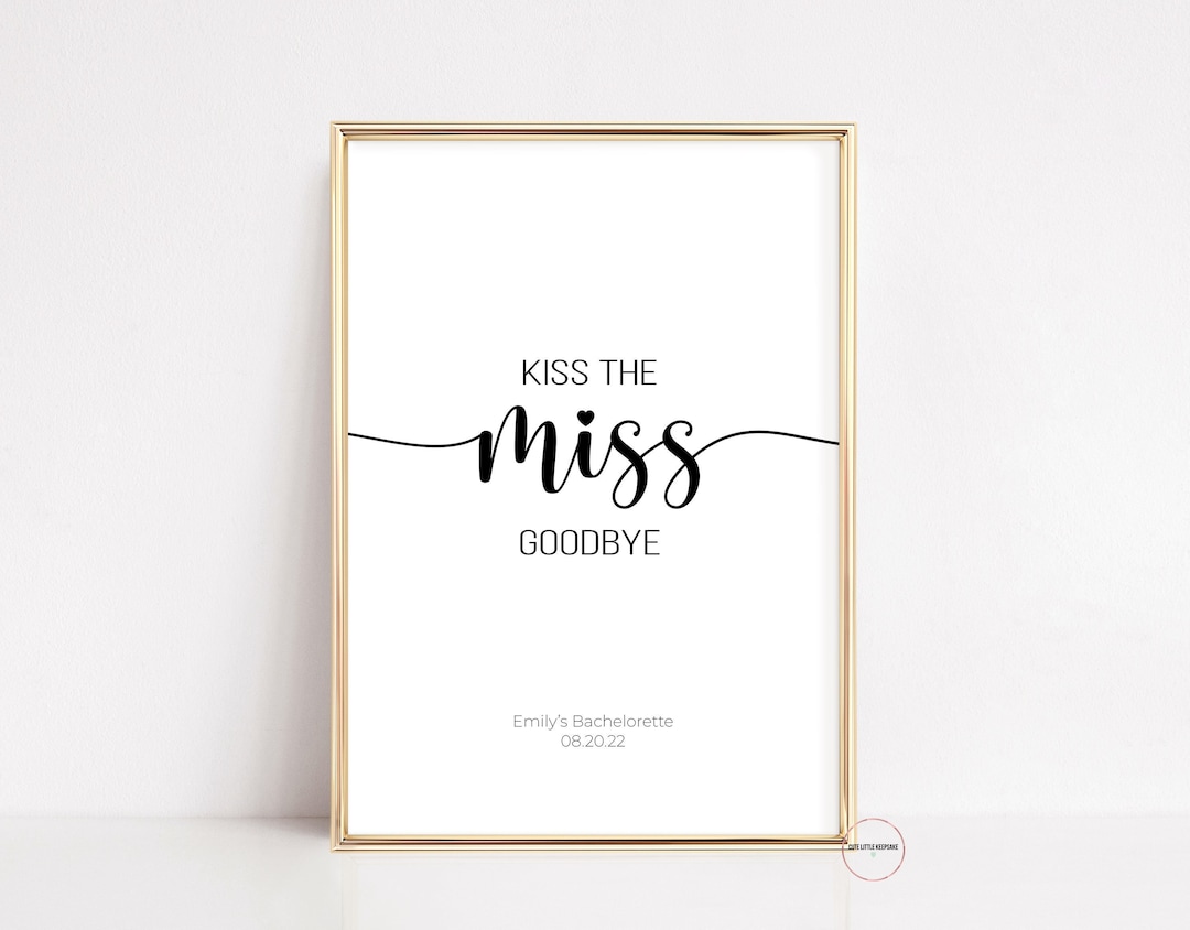 Kiss the Miss Goodbye Bachelorette Hen Party and Bridal - Etsy UK