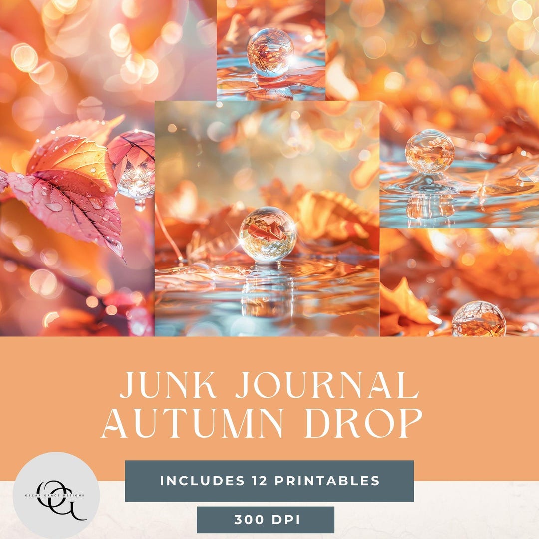 Autumn Drop Junk Journal Pages: Printable Ephemera (digital Download ...