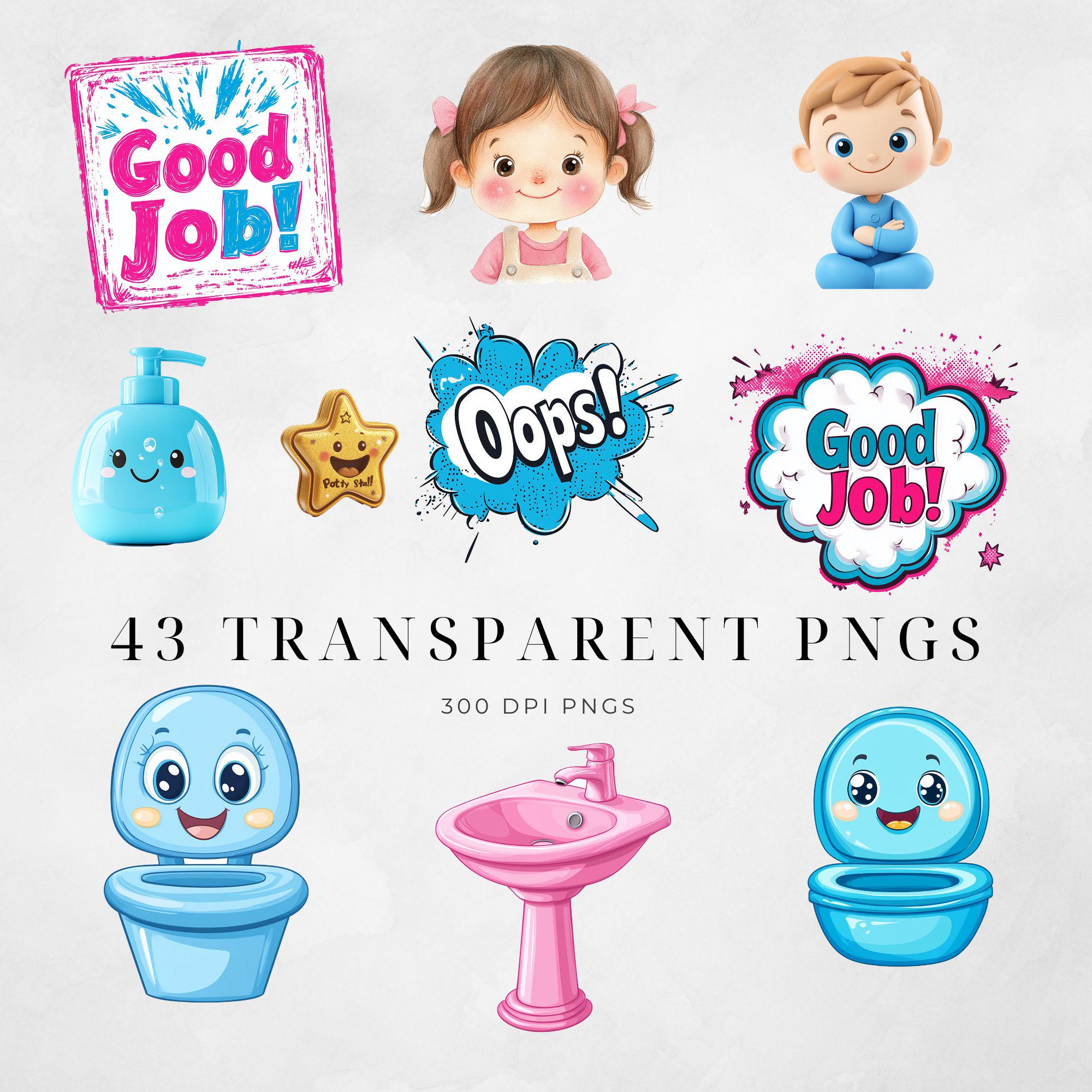 Cute Potty Training Clipart - Toilet Time - Happy Potty - Big Kid ...