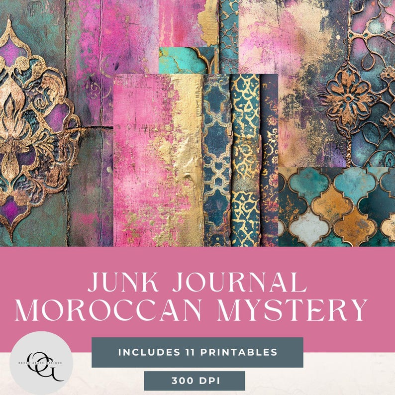 Moroccan Mystery Junk Journal Kit: Printable Ephemera (11x8.5) (digital ...