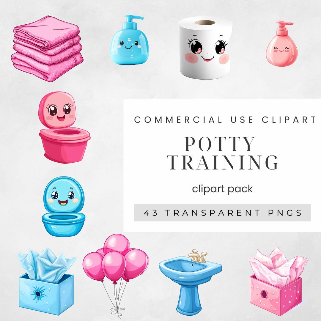 Cute Potty Training Clipart - Toilet Time - Happy Potty - Big Kid ...