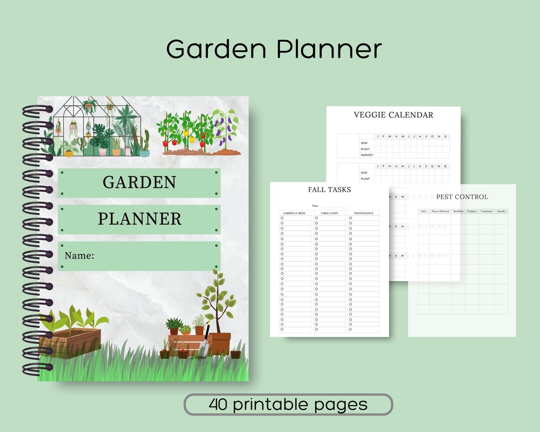 Garden Planner Journal, Printable Planner Templates, Gardening Journal ...