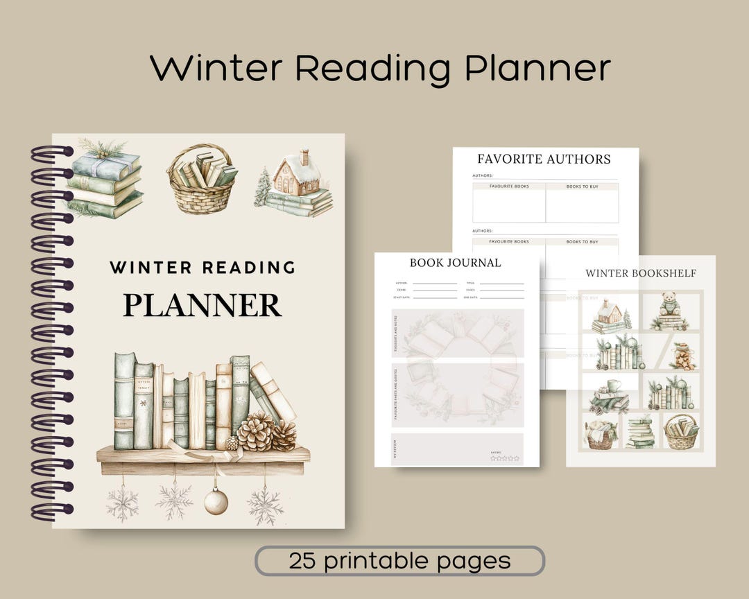 Winter Reading Planner Bundle: Printable Book Tracker (digital Download ...