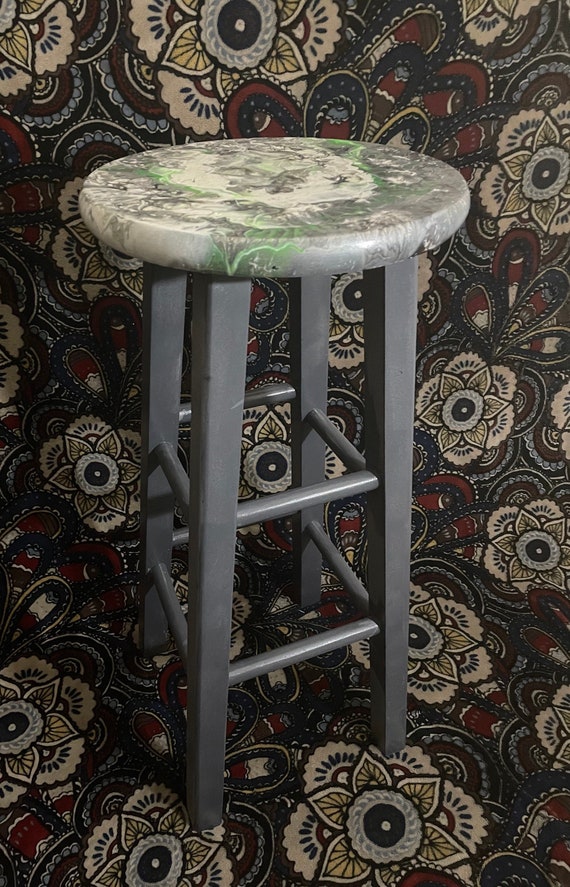 Hand Painted Fluid Acrylic Bar Stools Furniture Dining Room Furniture ...