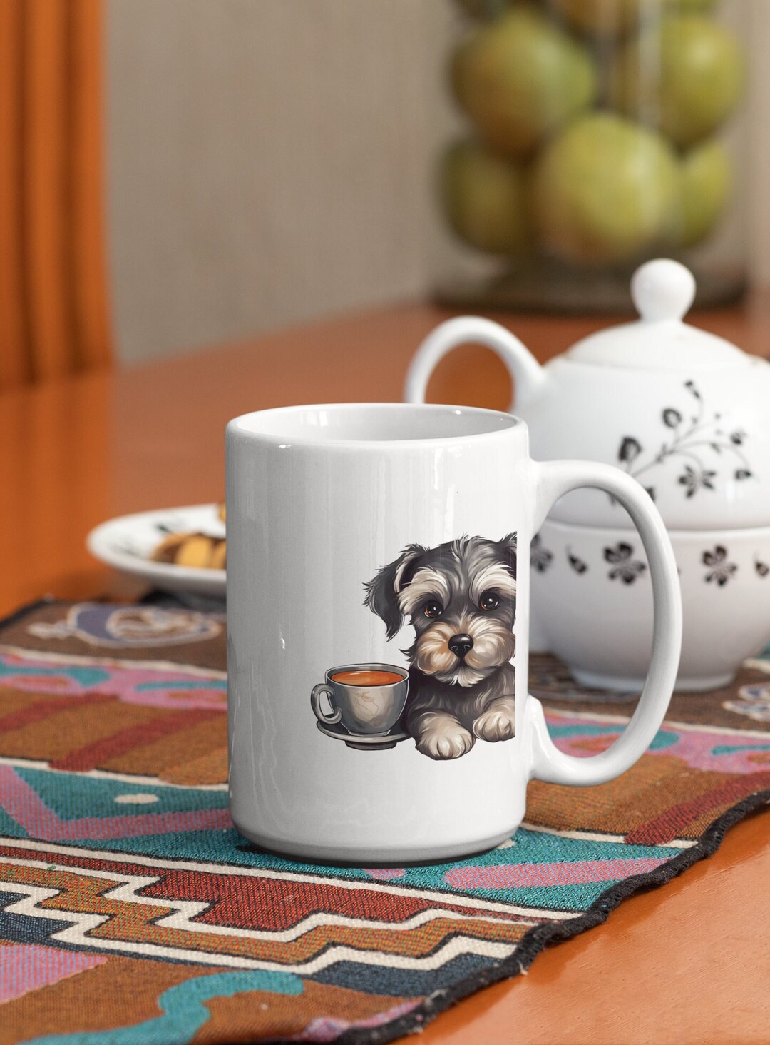 Tea and Schnauz Schnauzer Mug – Cute Dog Lover Coffee Mug, Funny Tea ...
