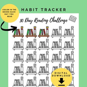 30 Day Reading Challenge Printable Read Daily Reading Goals Reading ...