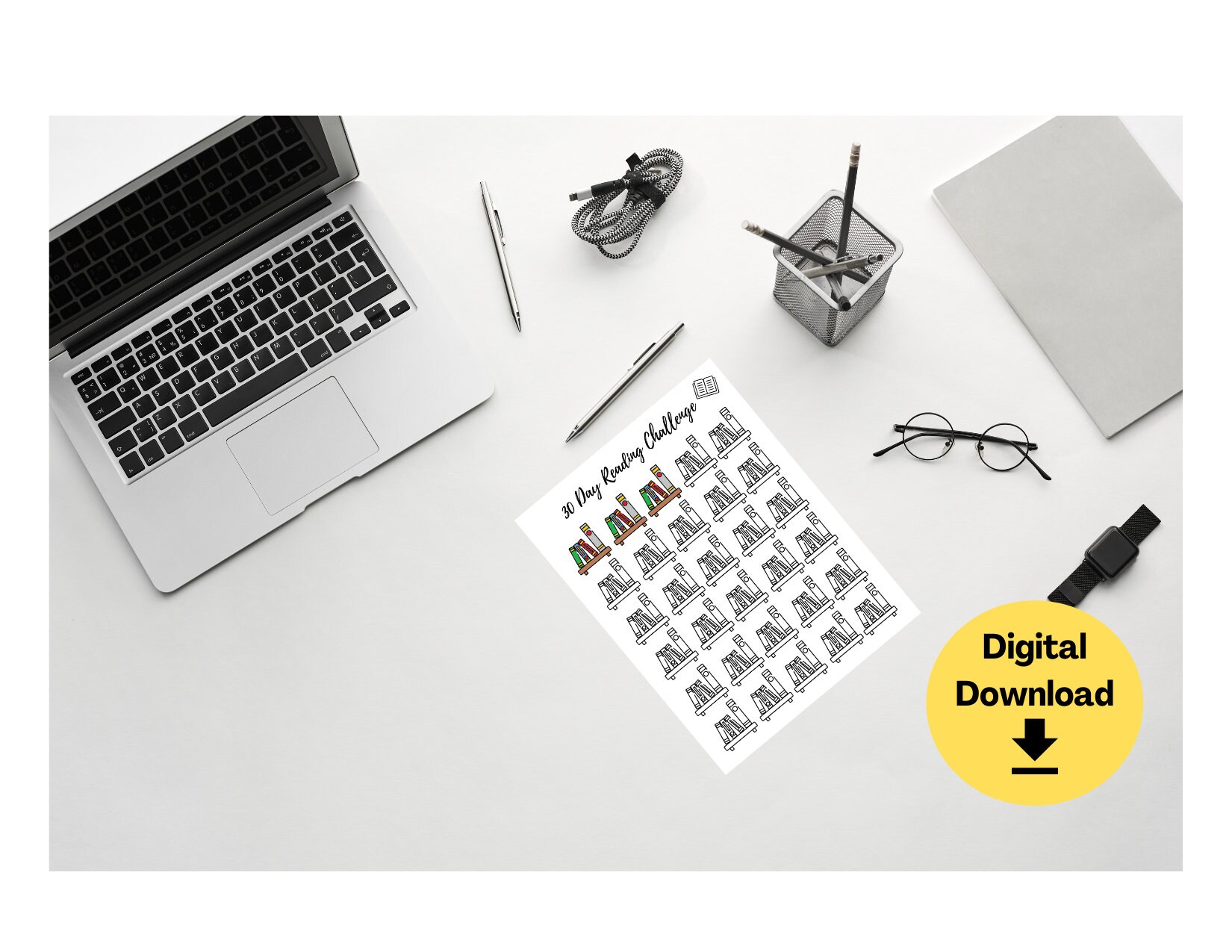 30 Day Reading Challenge Printable Read Daily Reading | Etsy