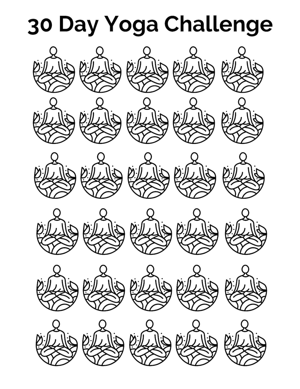 30 Day Yoga Challenge Printable Yoga Challenge Yoga Lifestyle Yoga ...