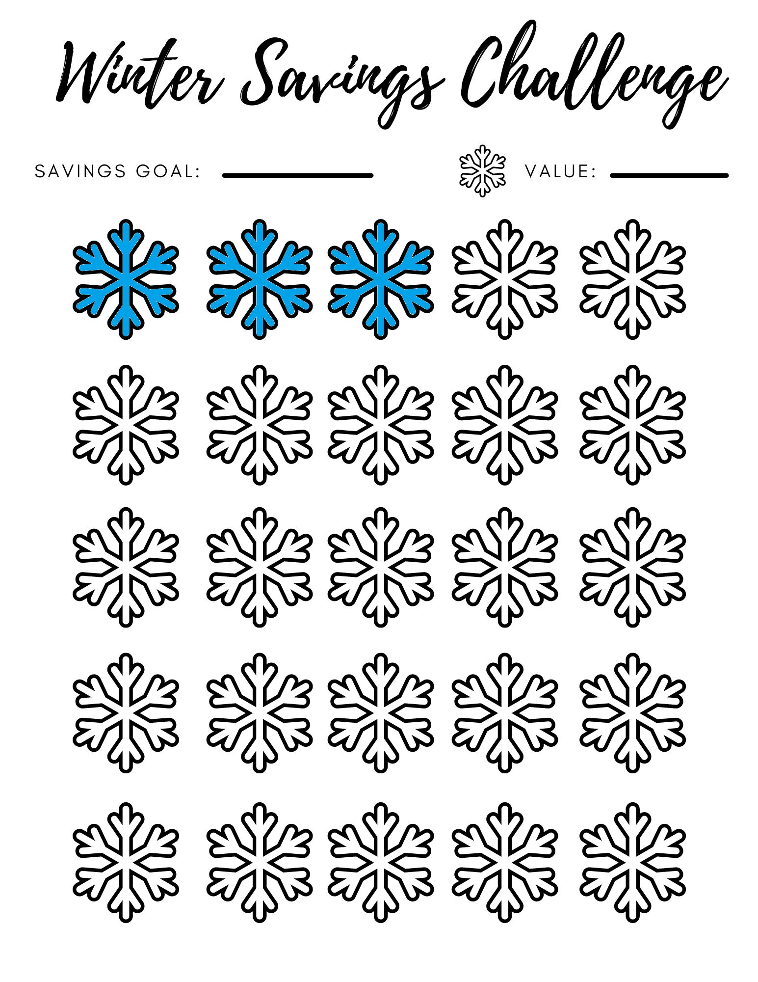 Winter Savings Challenge Printable Money Savings Challenge - Etsy Canada