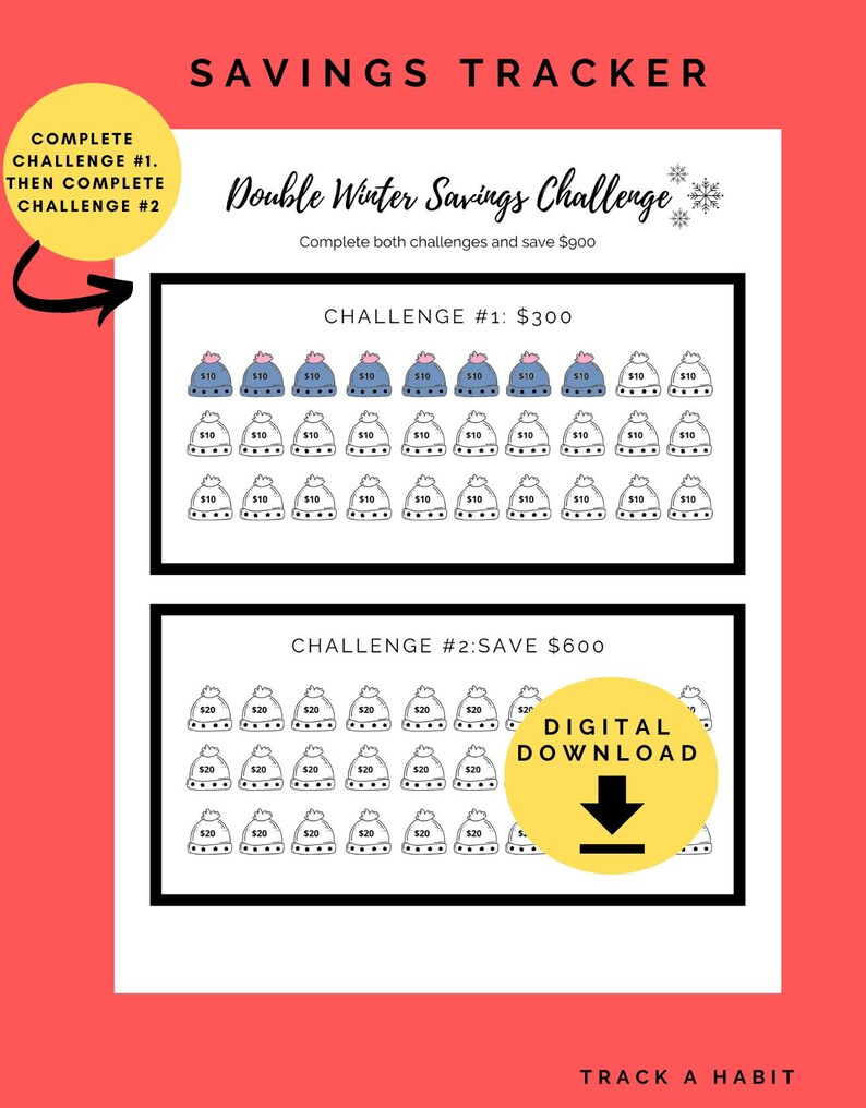 Mini Winter Savings Challenge Printable Double Winter Savings Challenge ...
