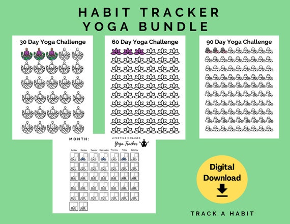 Yoga Challenge Bundle Printable Yoga Lifestyle Daily Yoga - Etsy