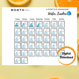Water Tracker Printable Water Challenge Drink 8 Cups of Water Water ...