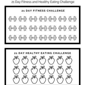 21 Day Fitness Challenge Printable 21 Day Healthy Habits Challenge ...