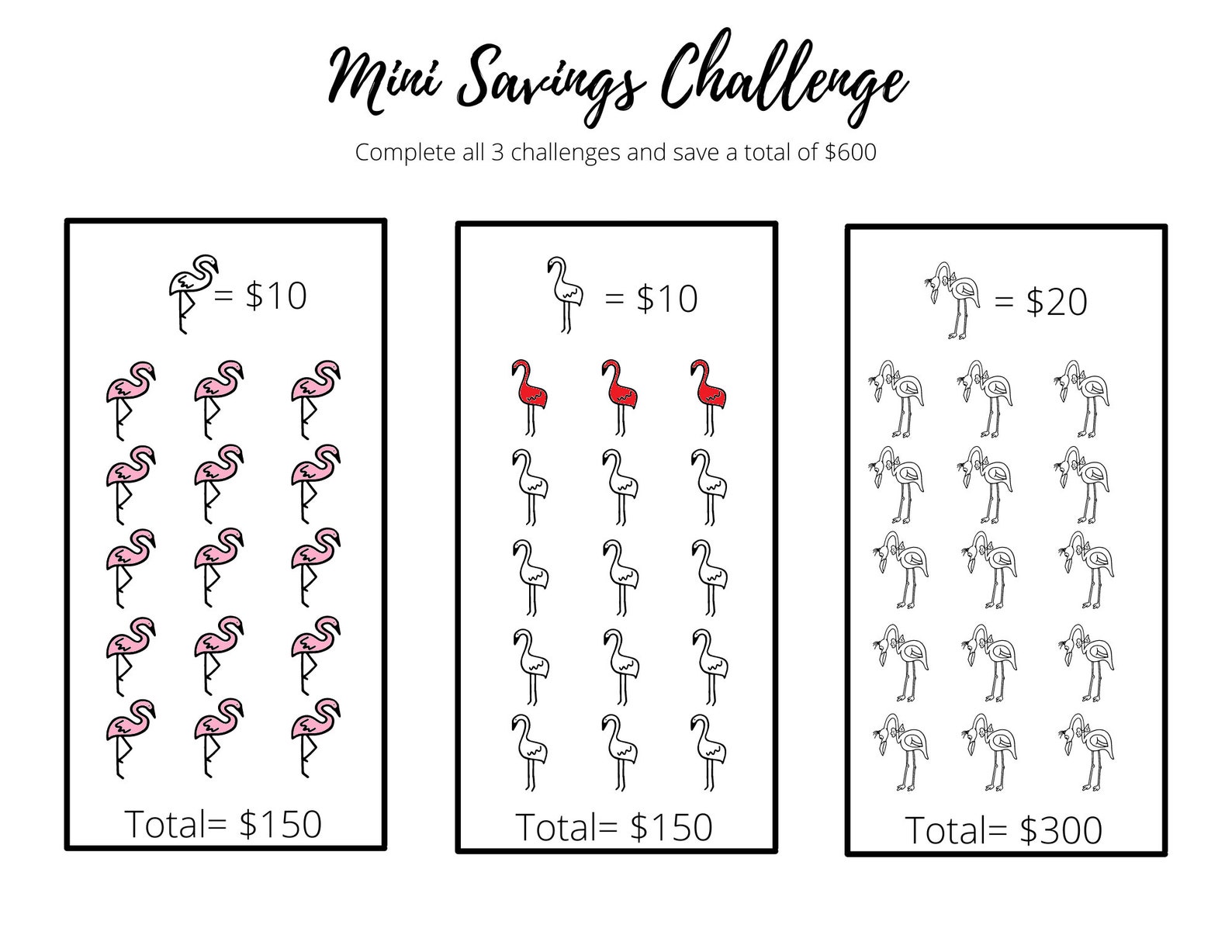 Mini Savings Challenge Bundle Printable 4 Mini Savings Challenges Money ...