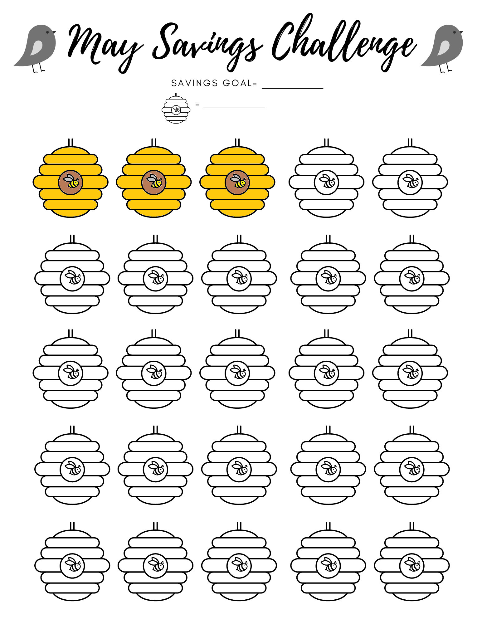 May Savings Challenge Printable Savings Challenge Savings Tracker L ...