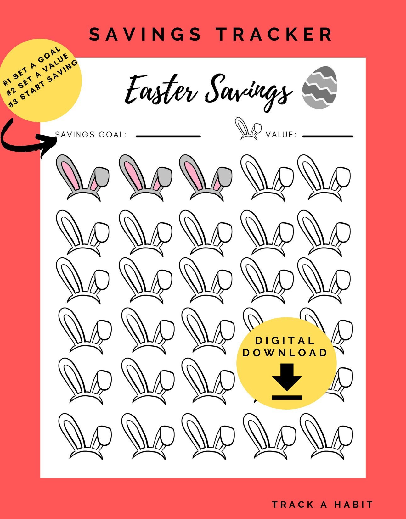 Easter Savings Printable Savings Challenge money Saving Holiday Savings ...