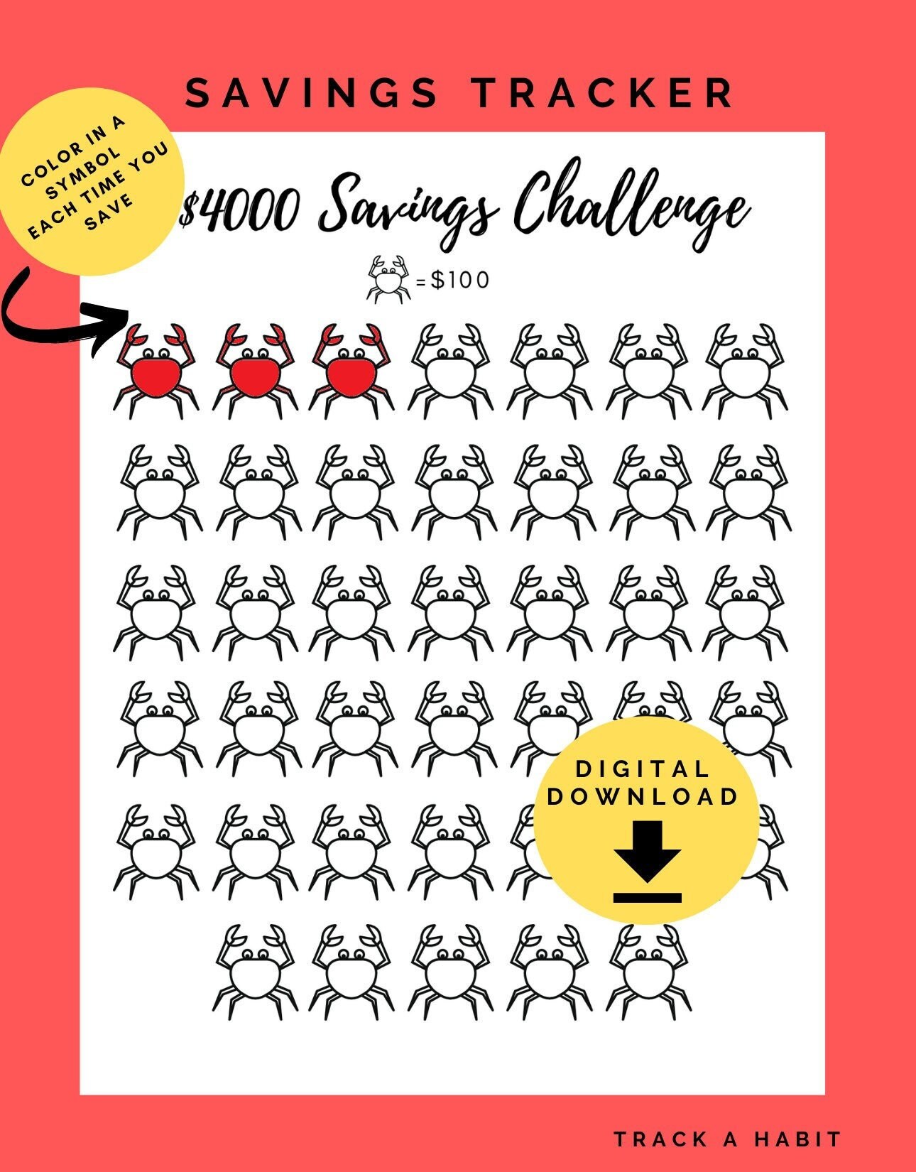 4000 Dollar Savings Challenge Printable Savings Plan Save 4000 Dollars ...