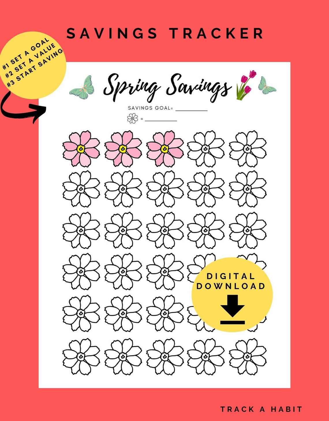 Spring Savings Challenge Printable Money Savings Challenge Savings ...