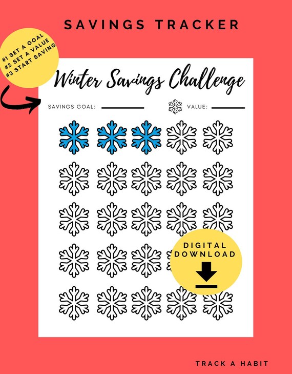 Winter Savings Challenge Printable Money Savings Challenge | Etsy
