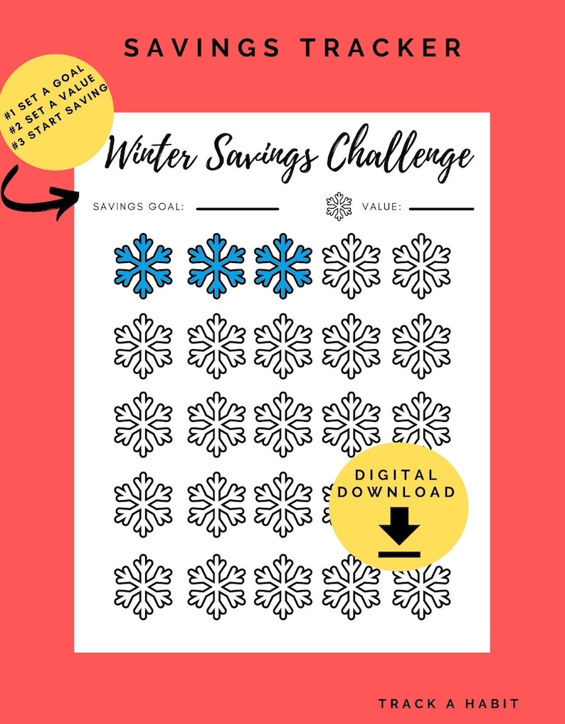 Winter Savings Challenge Printable Money Savings Challenge Winter ...