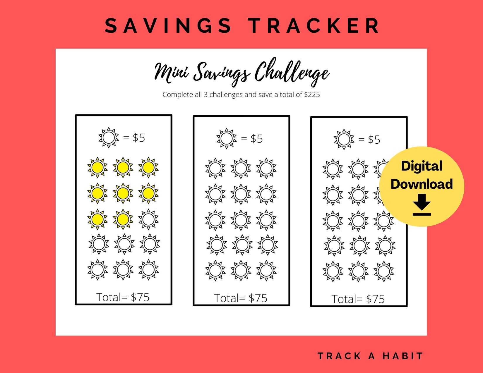 Mini Savings Challenge Printable 3X Savings Challenge - Etsy