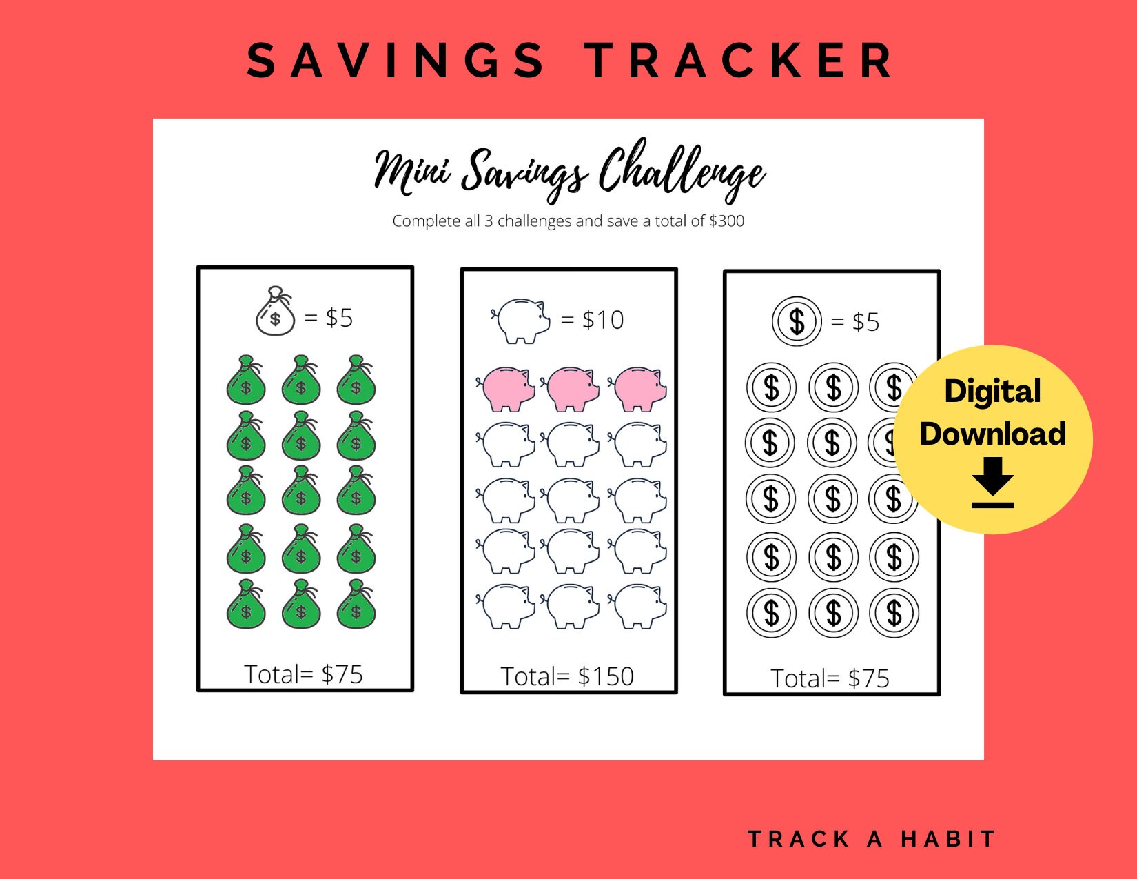 Mini Savings Challenge Printable 3X Savings Challenge | Etsy
