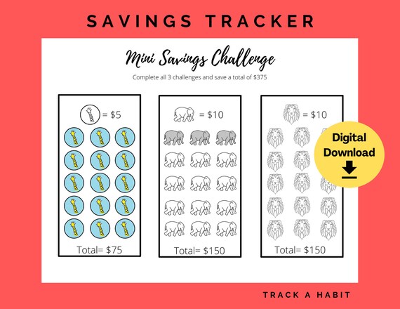 Mini Savings Challenge Printable 3X Savings Challenge | Etsy
