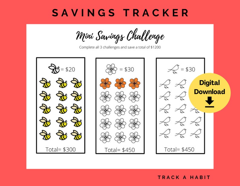 Mini Savings Challenge Printable Spring Savings Challenge Money Savings ...