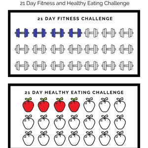 21 Day Fitness Challenge Printable 21 Day Healthy Habits Challenge ...