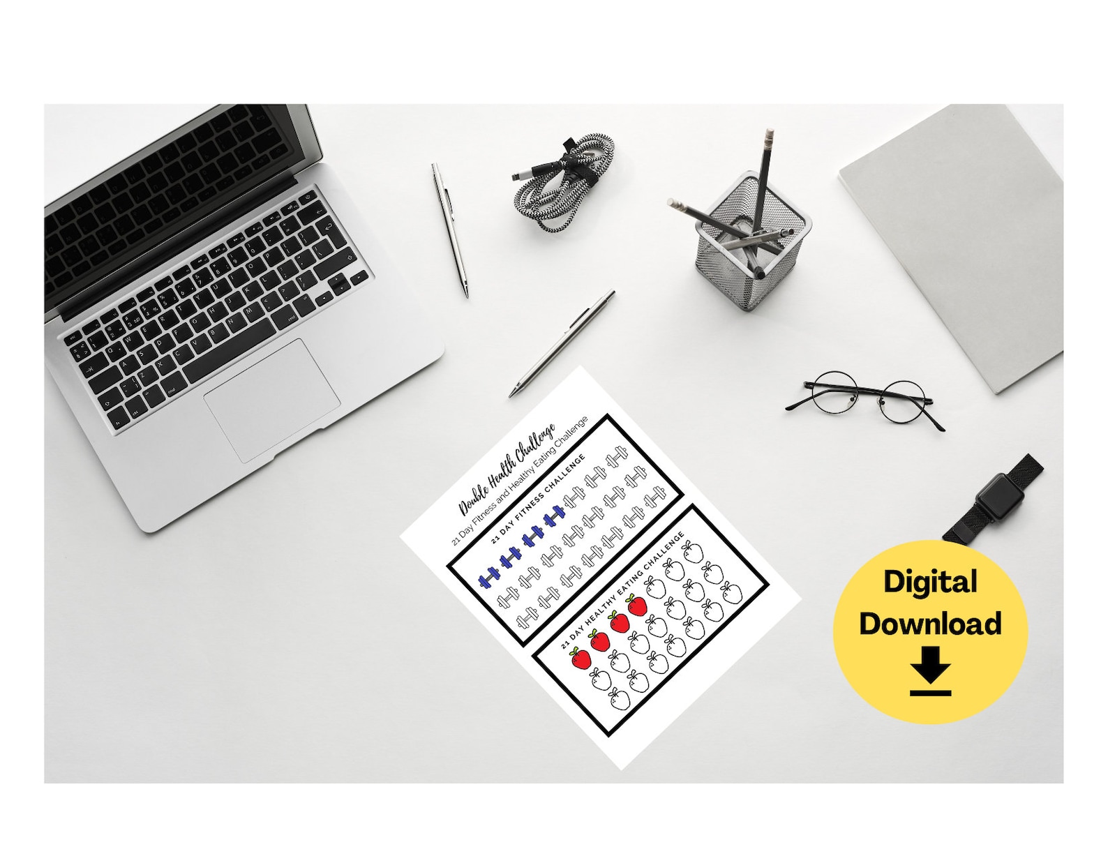 21 Day Fitness Challenge Printable 21 Day Healthy Habits Challenge ...