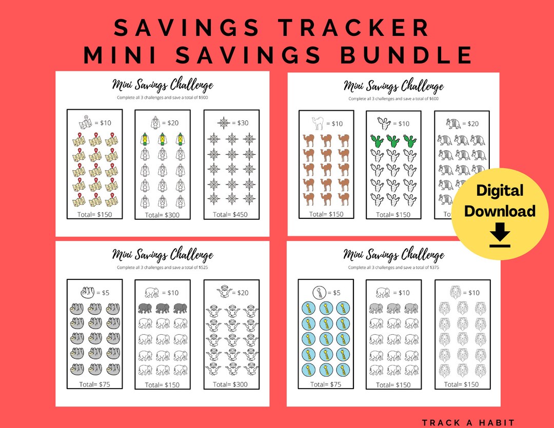 Mini Money Challenge Bundle Printable Adventure Mini Challenge Bundle ...