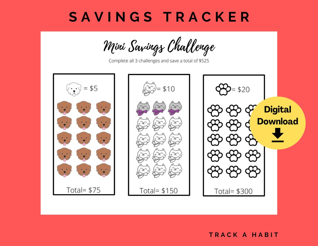 Mini Savings Challenge Printable 3X Savings Challenge Money Savings ...