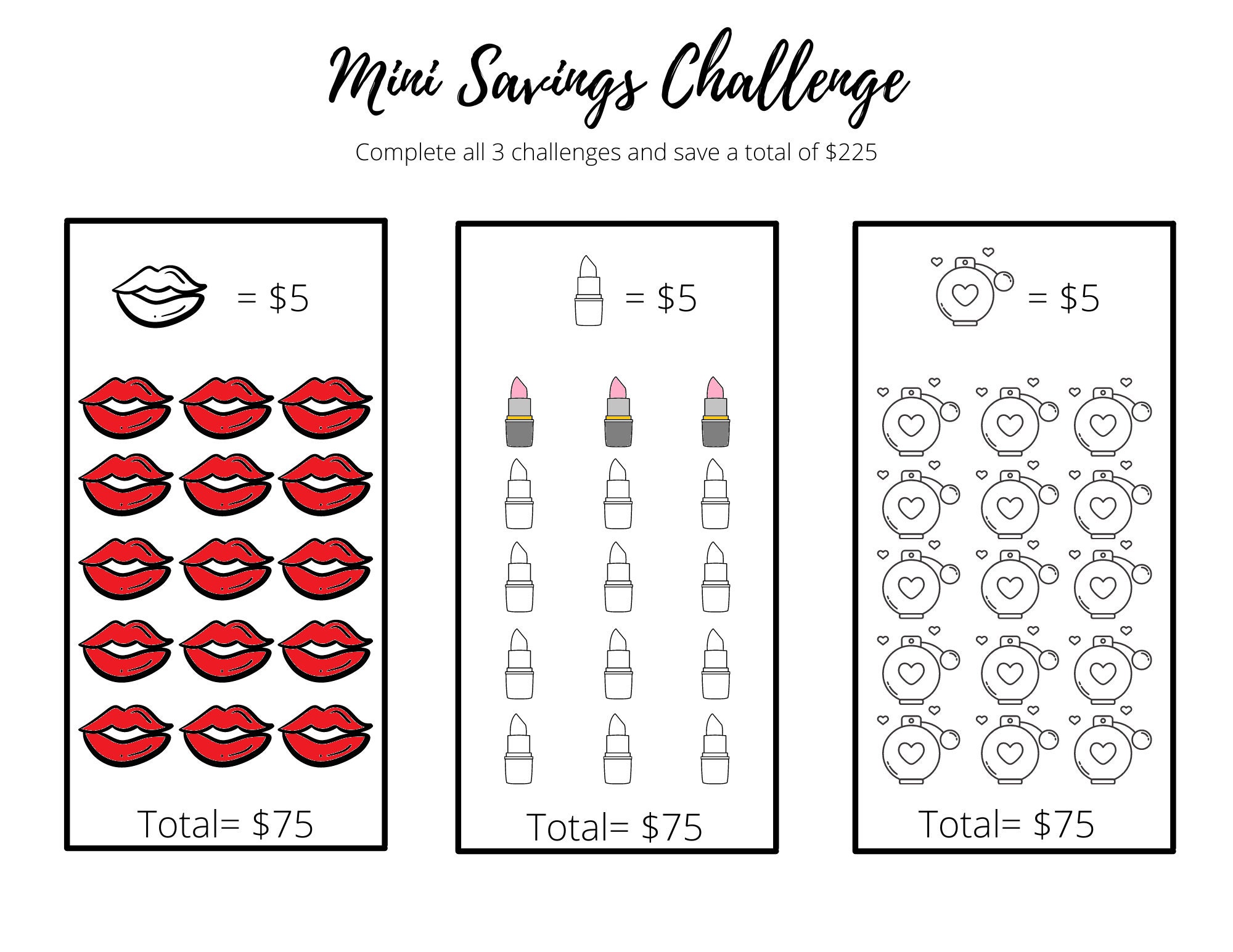 Mini Savings Tracker Bundle Printable Whimsical Mini Challenge Bundle ...