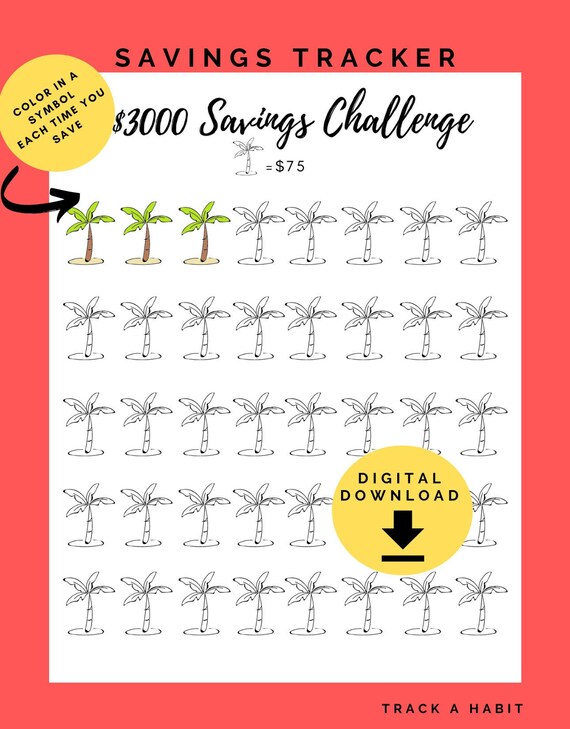 3000 Dollar Savings Challenge Printable Savings Plan Save - Etsy India