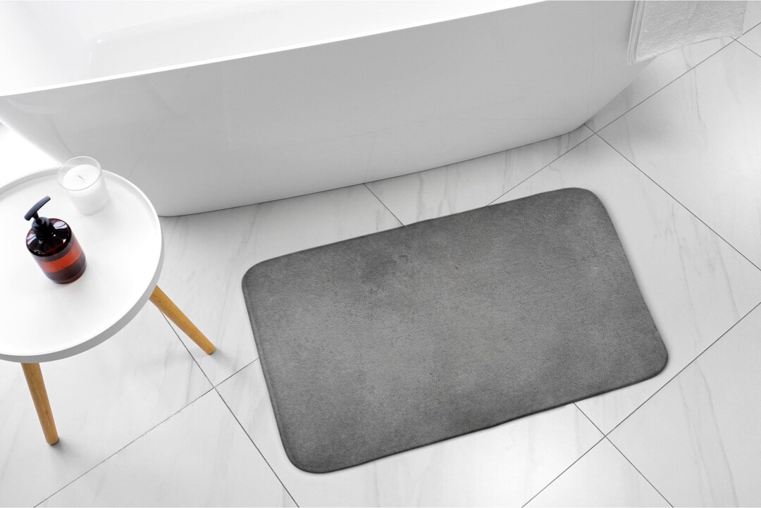 Gray Concrete, Gray Artistic Pattern, Toilet Mat, Small Space Carpet ...