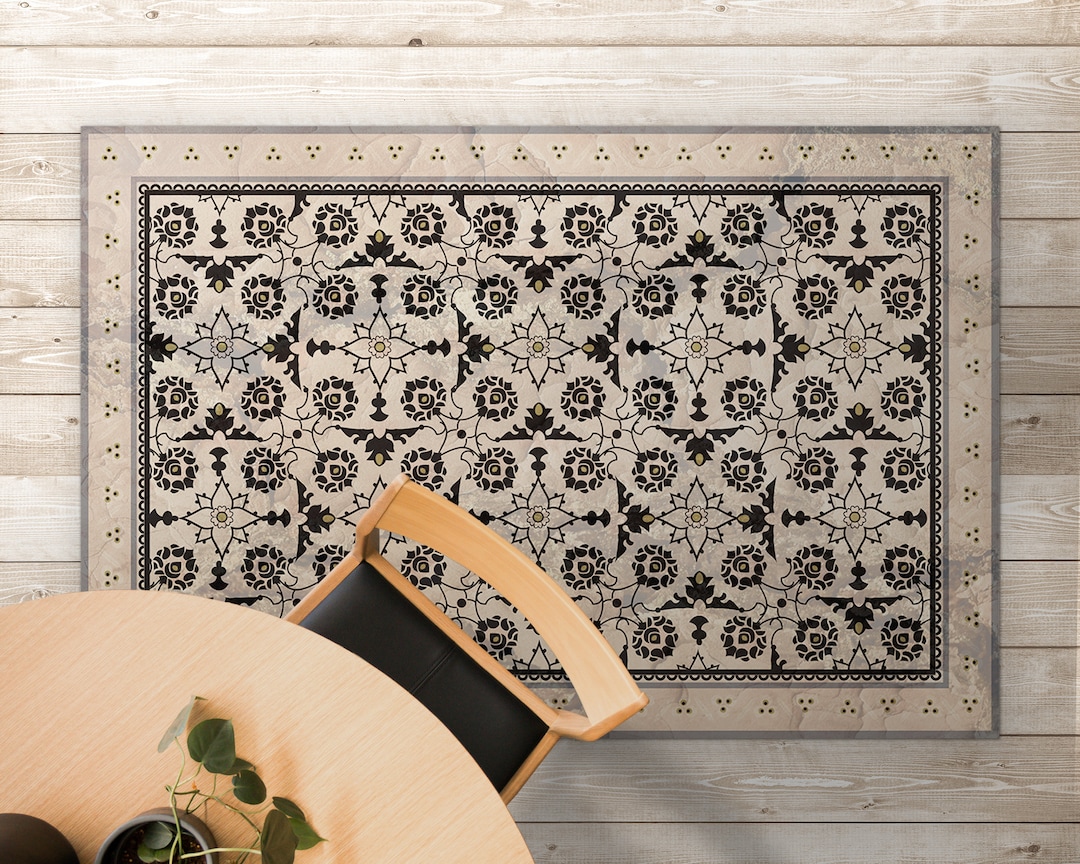 Nature Texture Vinyl Mat, Beige Vinyl Floor Mat, Brown Vinyl Rug ...