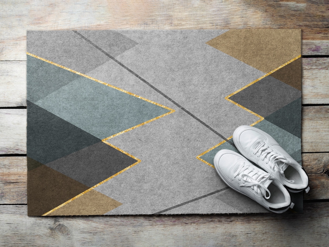 Designs Geometry Outdoor Mat, Gray Welcome Rug, Abstraction Front Door ...