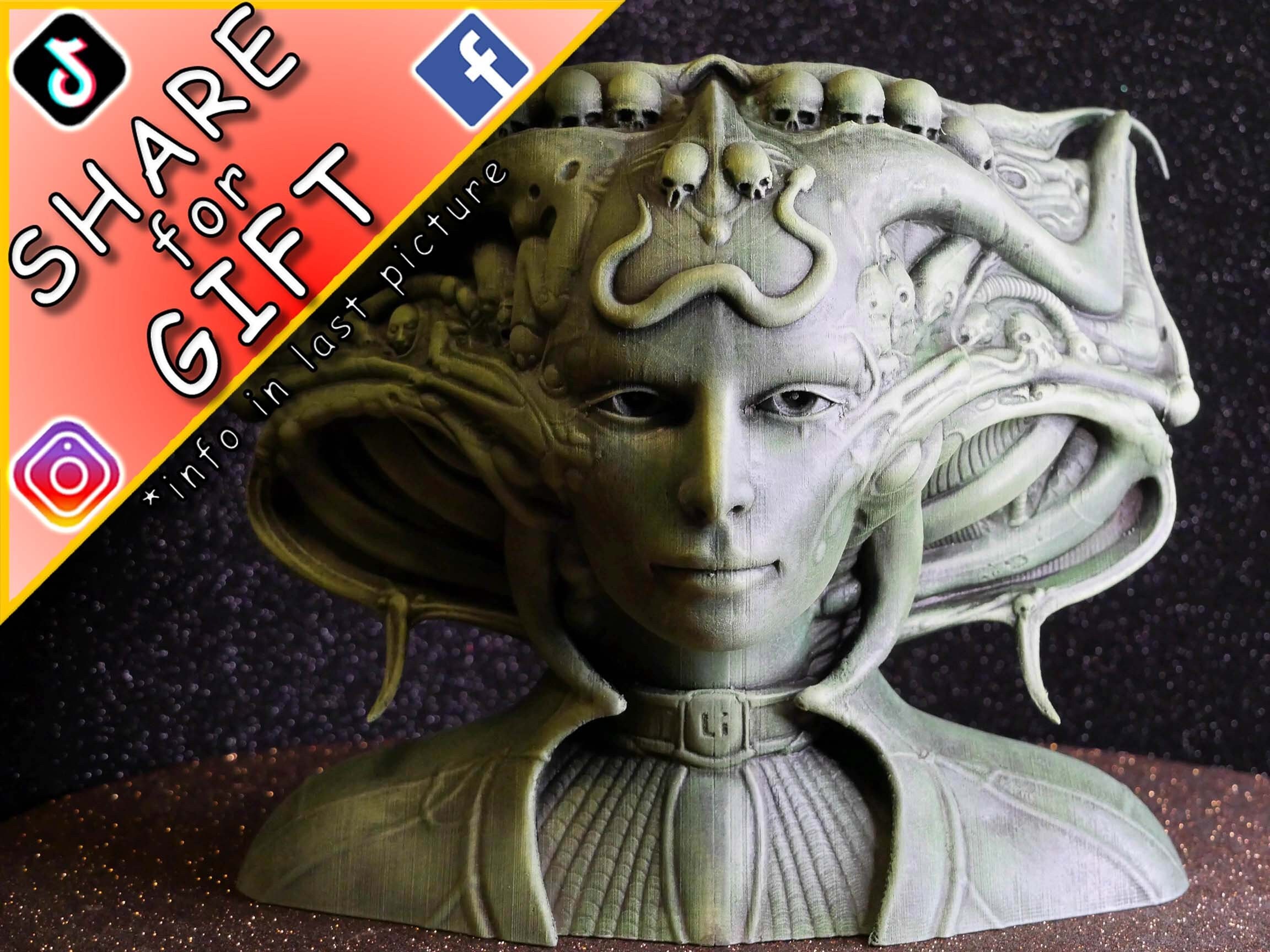 LI Bust H.R. Giger 3D Printed - Etsy