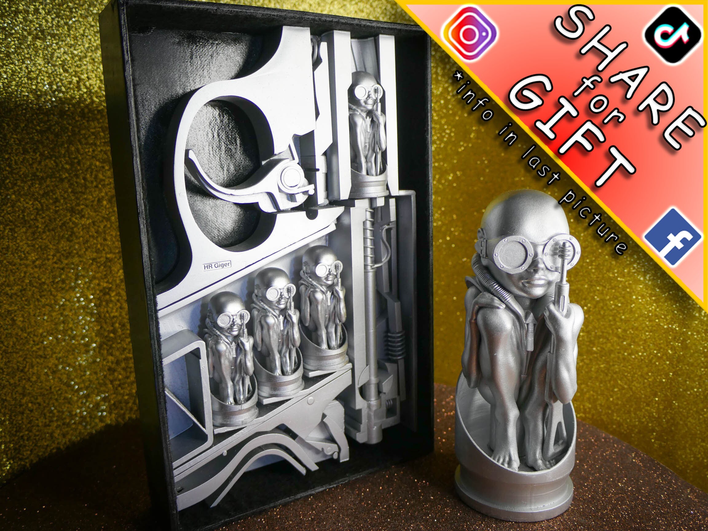 H.R. Giger birth Machine Sculpture 3D Printed - Etsy