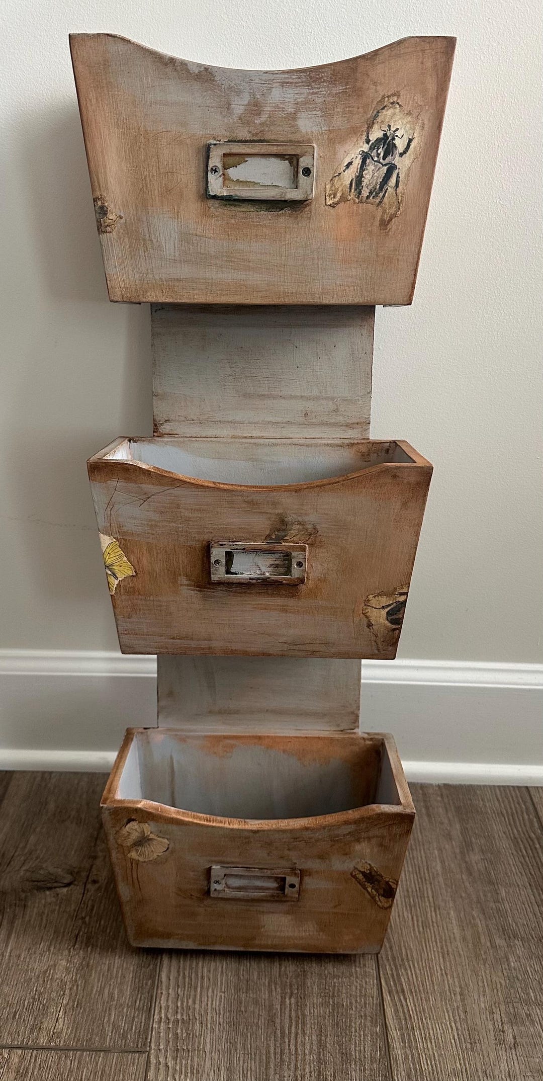 Vintage Mail Holder, Organizer. Rustic Wood With Letters and Numbered ...