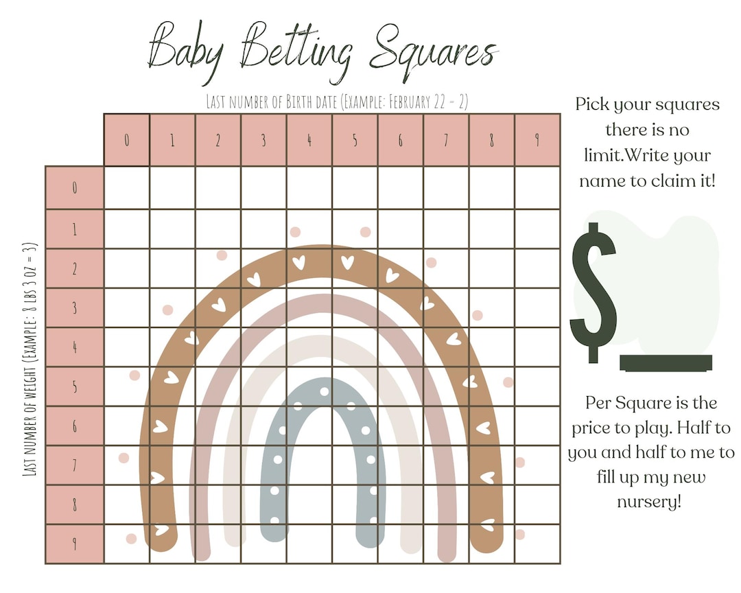 Baby Betting Squares Pink Rainbow - Etsy