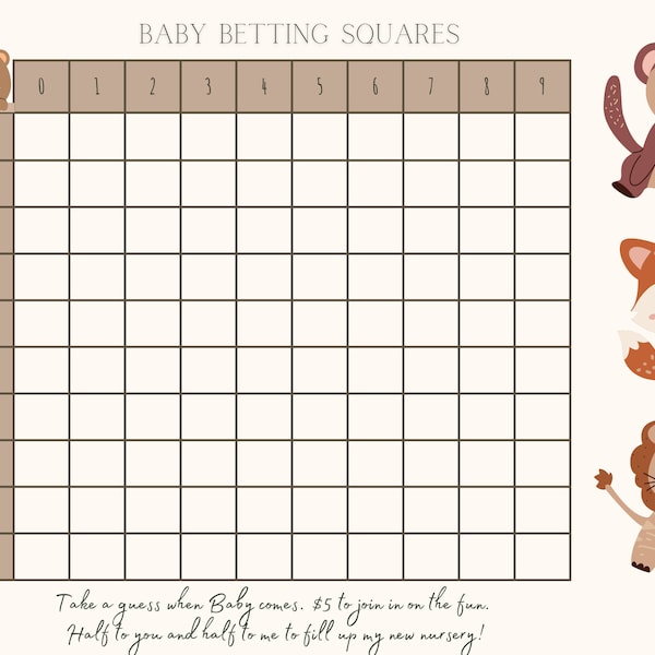 Place Your Bets Baby Shower Game - Etsy