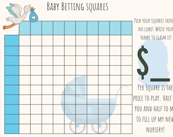 Baby Betting Squares Game Blue - Etsy