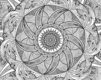 Peaceful Mandala Printable Coloring Pages - Etsy