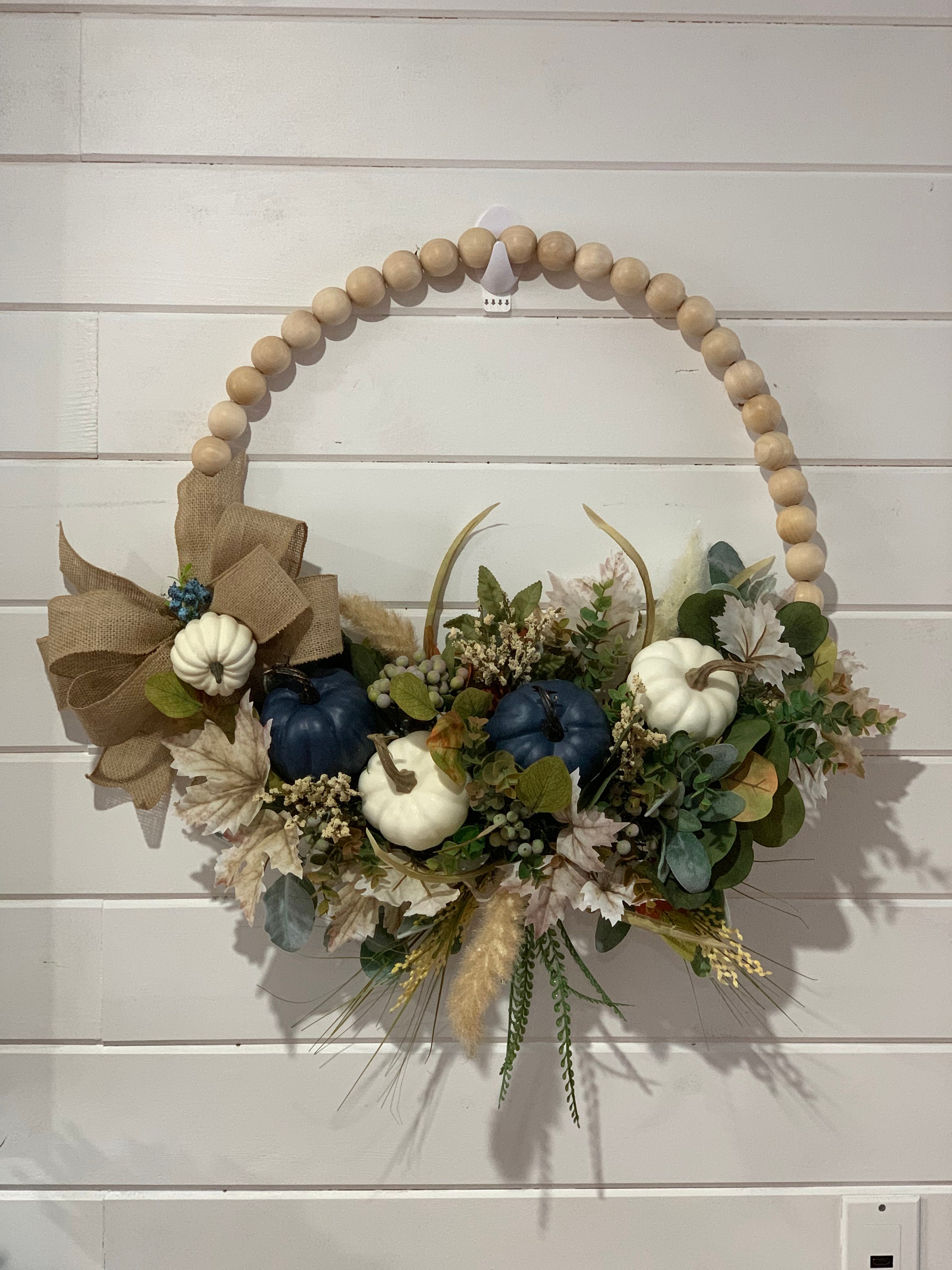 Fall Beaded Wreath With Pumpkins - Etsy