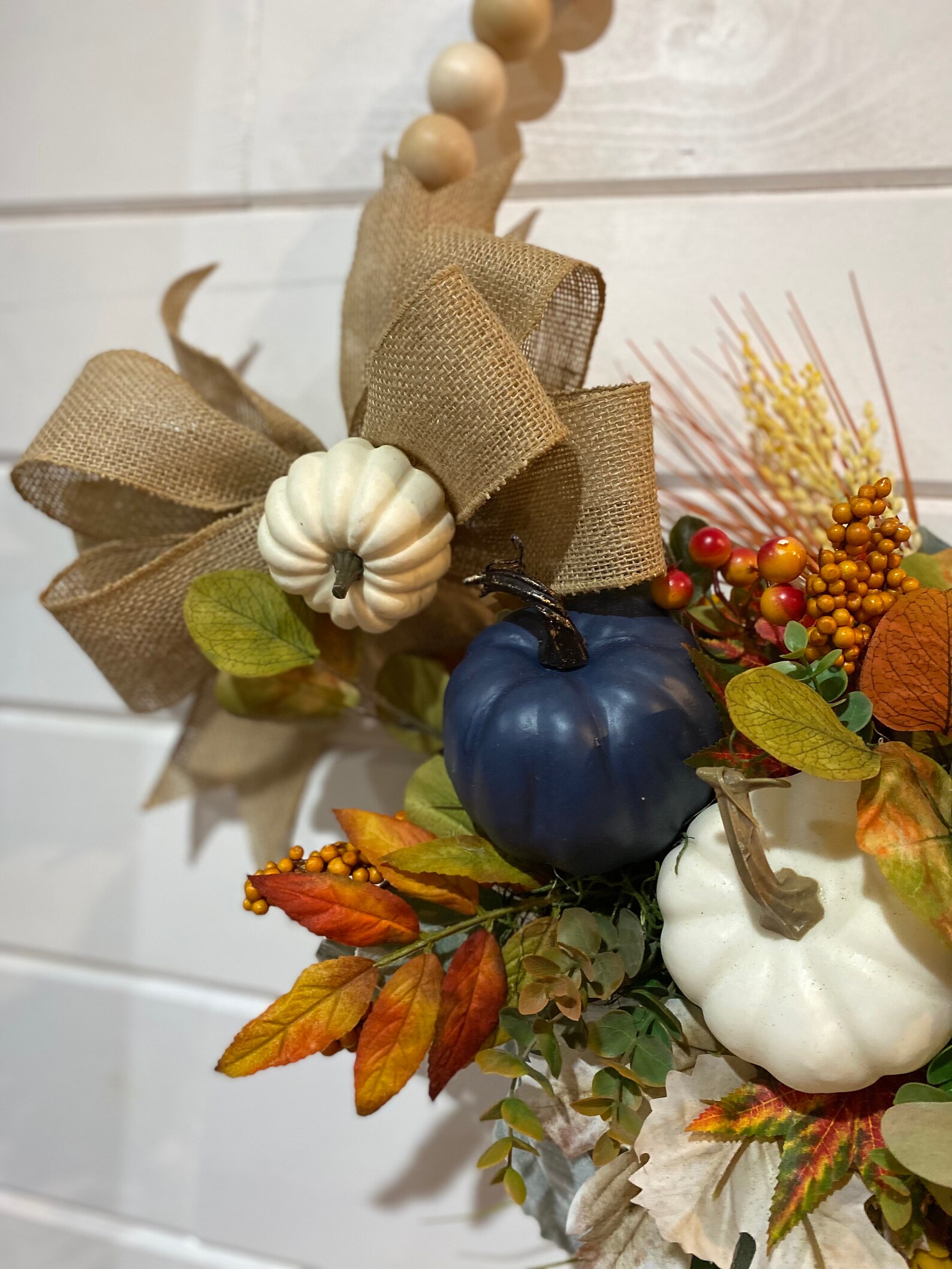 Fall Beaded Wreath With Pumpkins - Etsy