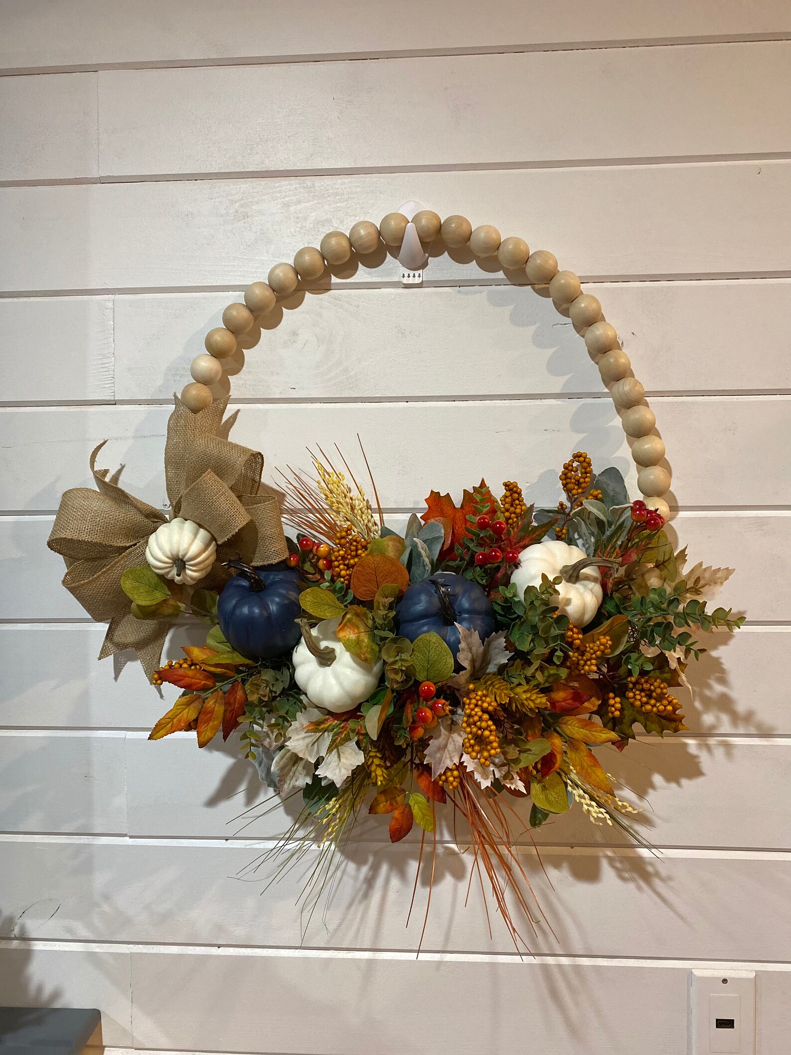 Fall Beaded Wreath With Pumpkins - Etsy